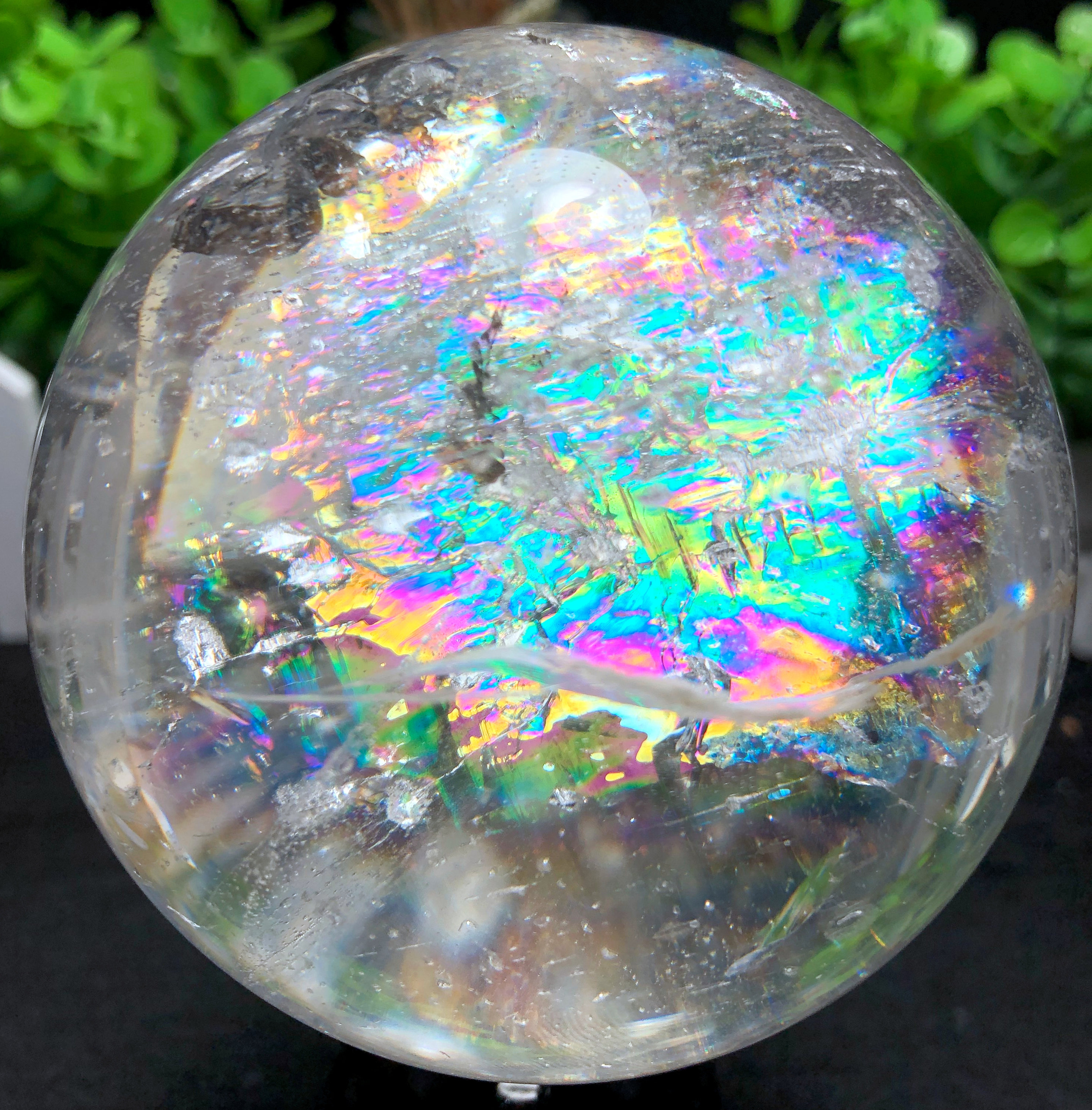 Extra Large Clear Rainbow Smoky Crystal Quartz Sphere/Rainbow | Etsy