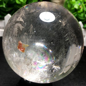 Large Clear Rainbow White Crystal Quartz Sphere/rainbow Crystal Ball ...