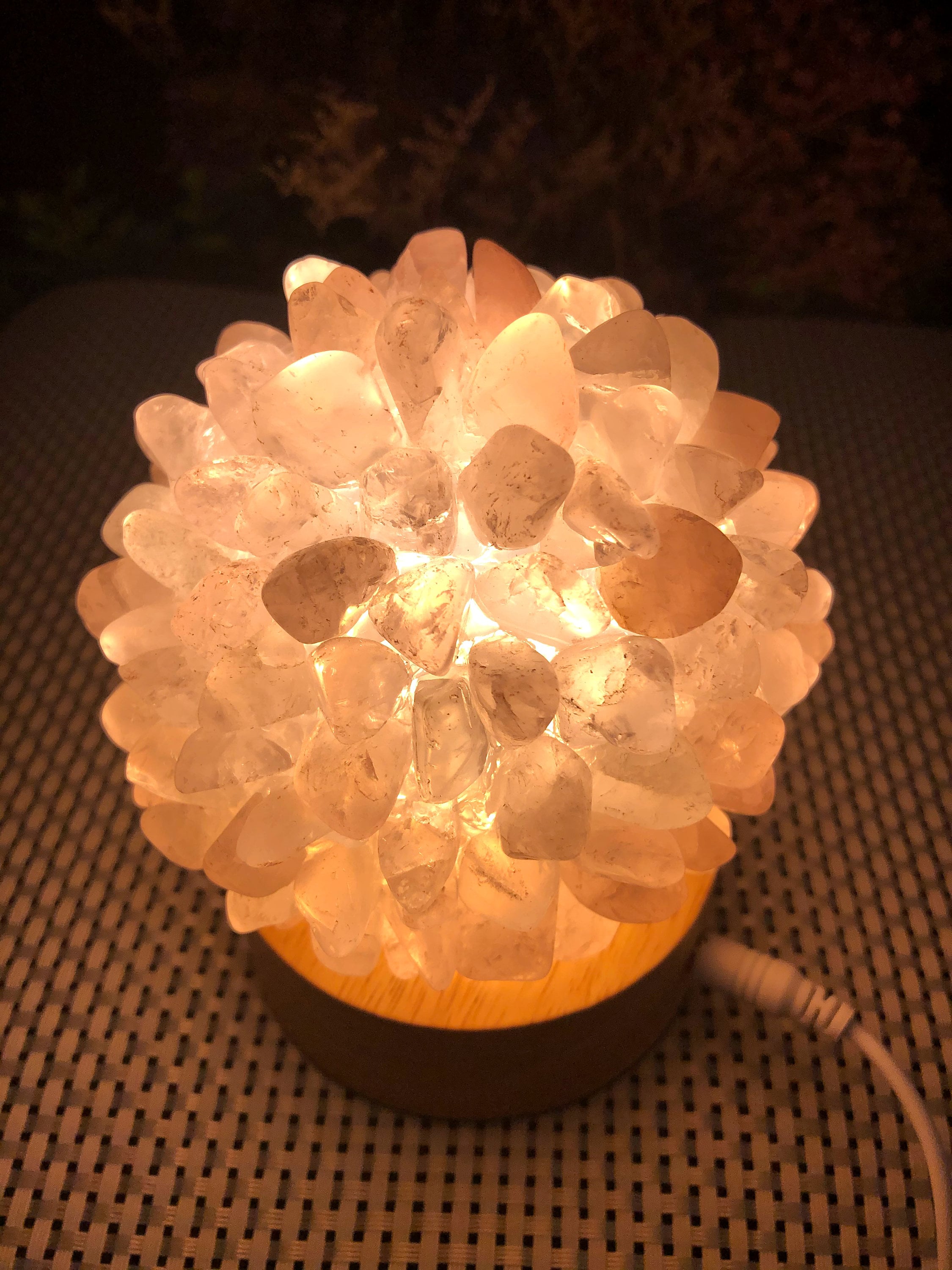Natural Pink crystal night light/illumination light/Night | Etsy
