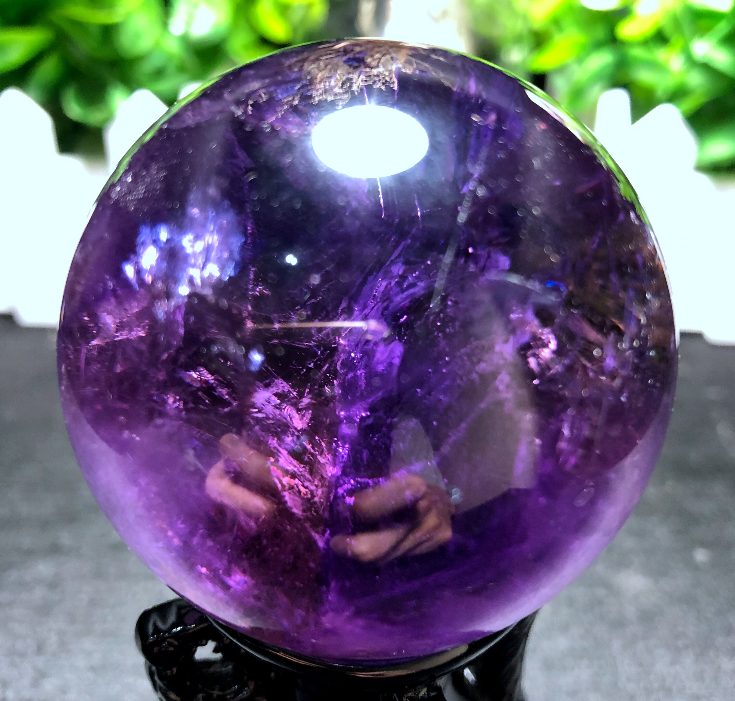 Natural Large Top Clear Amethyst Ball/Crystal sphere/Amethyst | Etsy