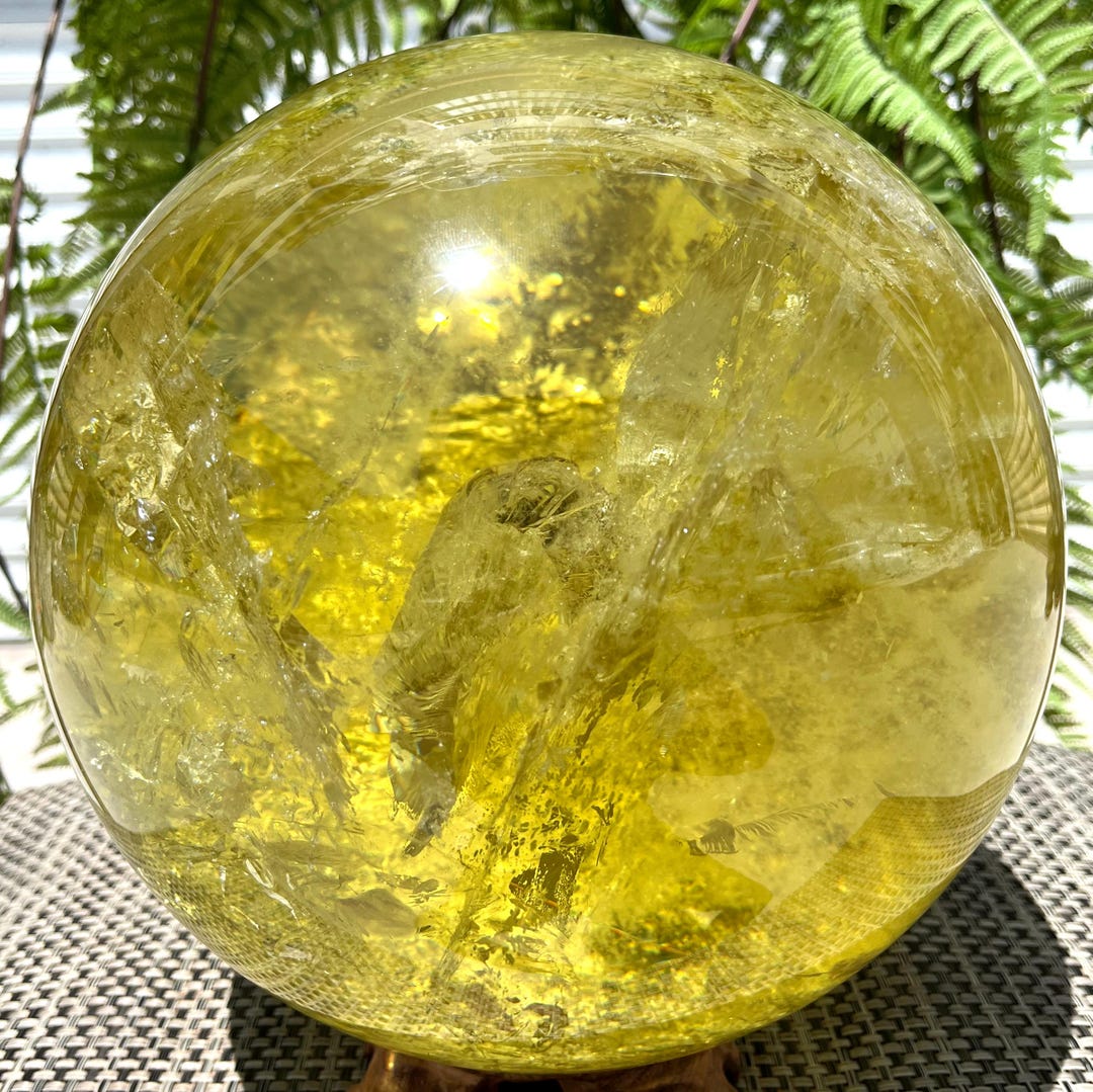 Natural Large Rainbow Citrine Quartz Crystal Sphere/citrine Ball/chakra ...
