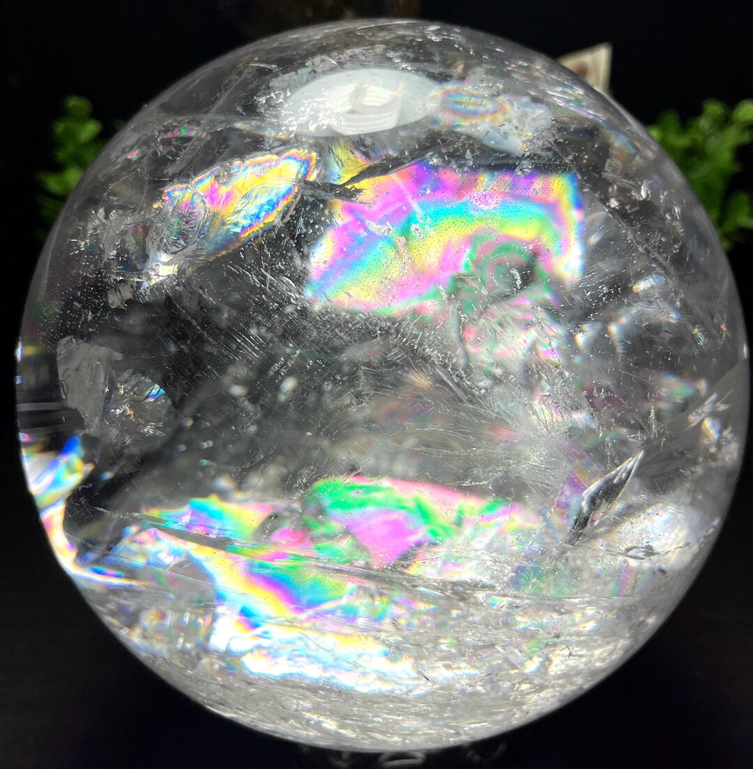 Extra Large Clear Rainbow White Crystal Quartz Sphere/rainbow Crystal ...
