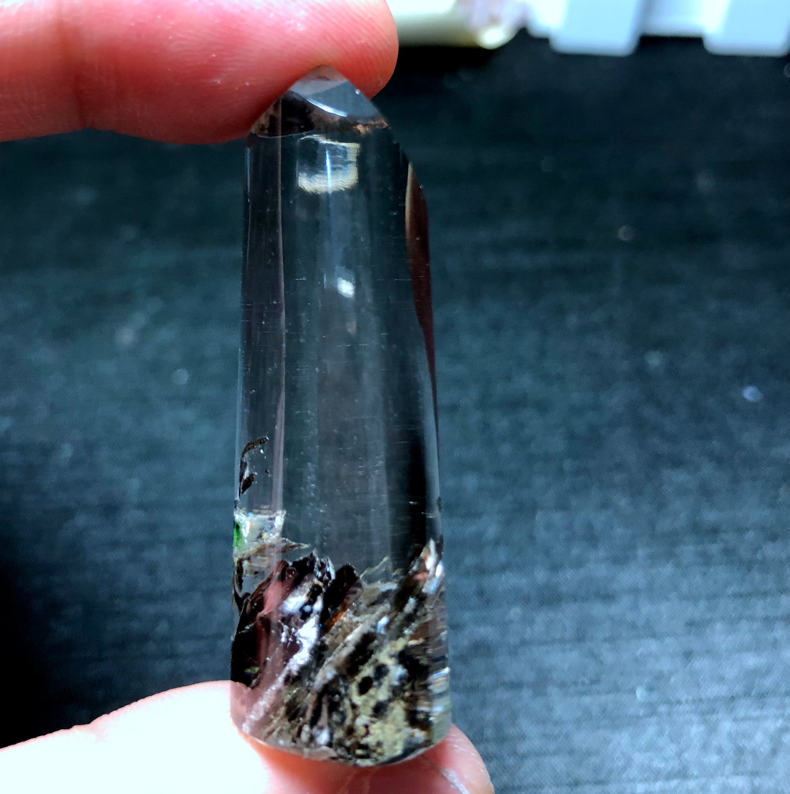 Natural Rare Black Mica Quartz Point/ Multi-inclusions - Etsy UK