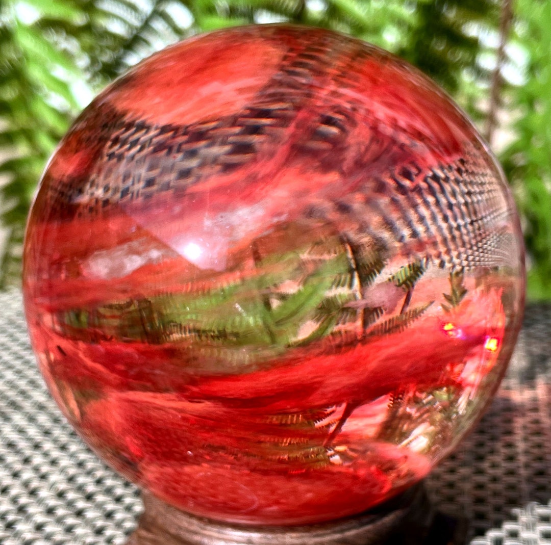 Clear Smelt Red Quartz Sphere/clear Smelt Quartz Polished Chunks ...