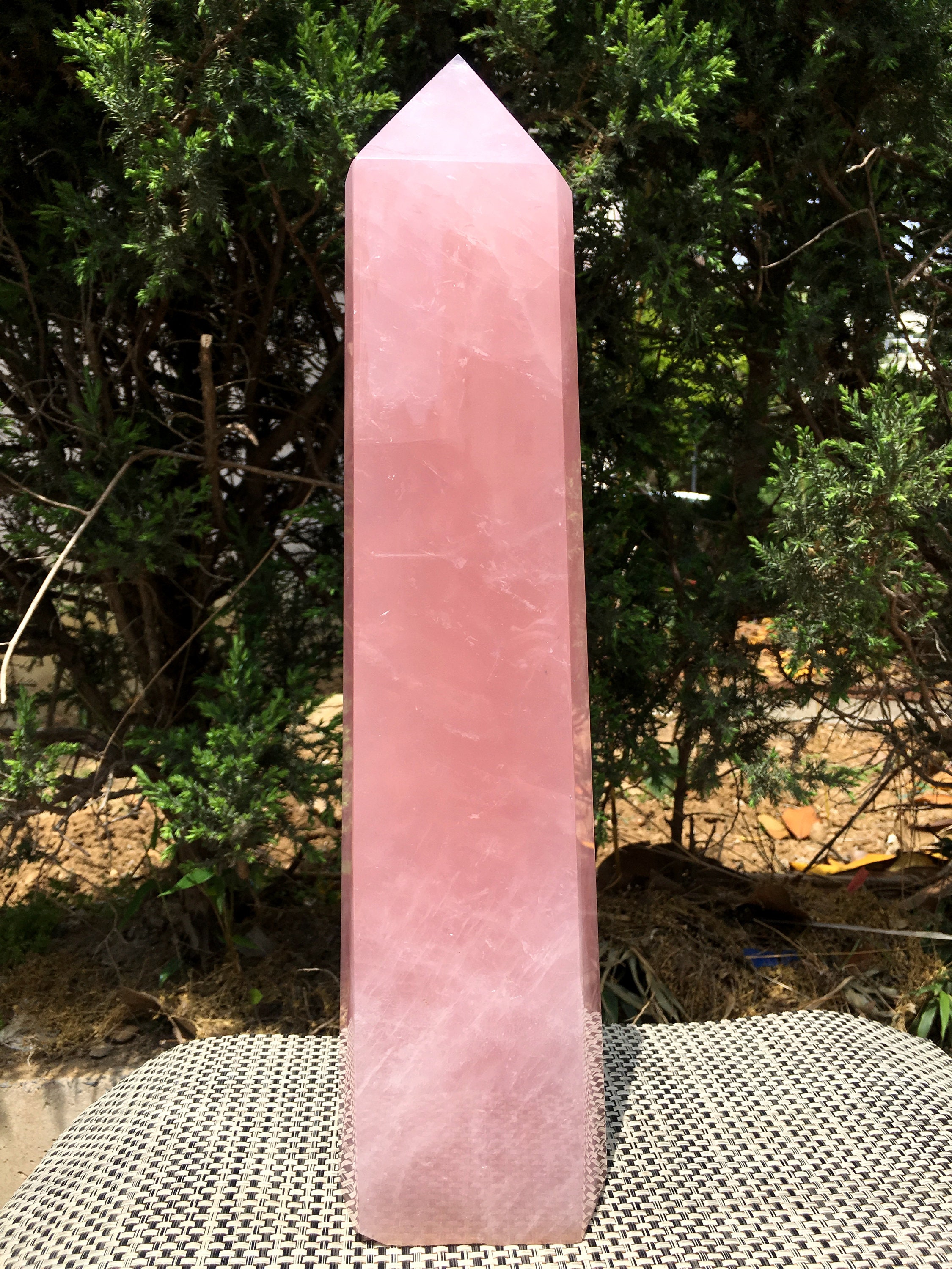 Clear Rainbow Rose Quartz Crystal Tower/pink Quartz Crystal | Etsy