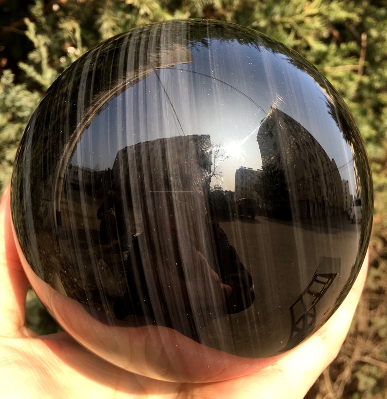 Extra Large Gold Sheen Obsidian Sphere/natural Black Obsidian | Etsy