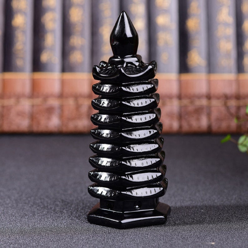 Best Clear Hand Carved Obsidian Polished Tower Shaped/obsidian | Etsy