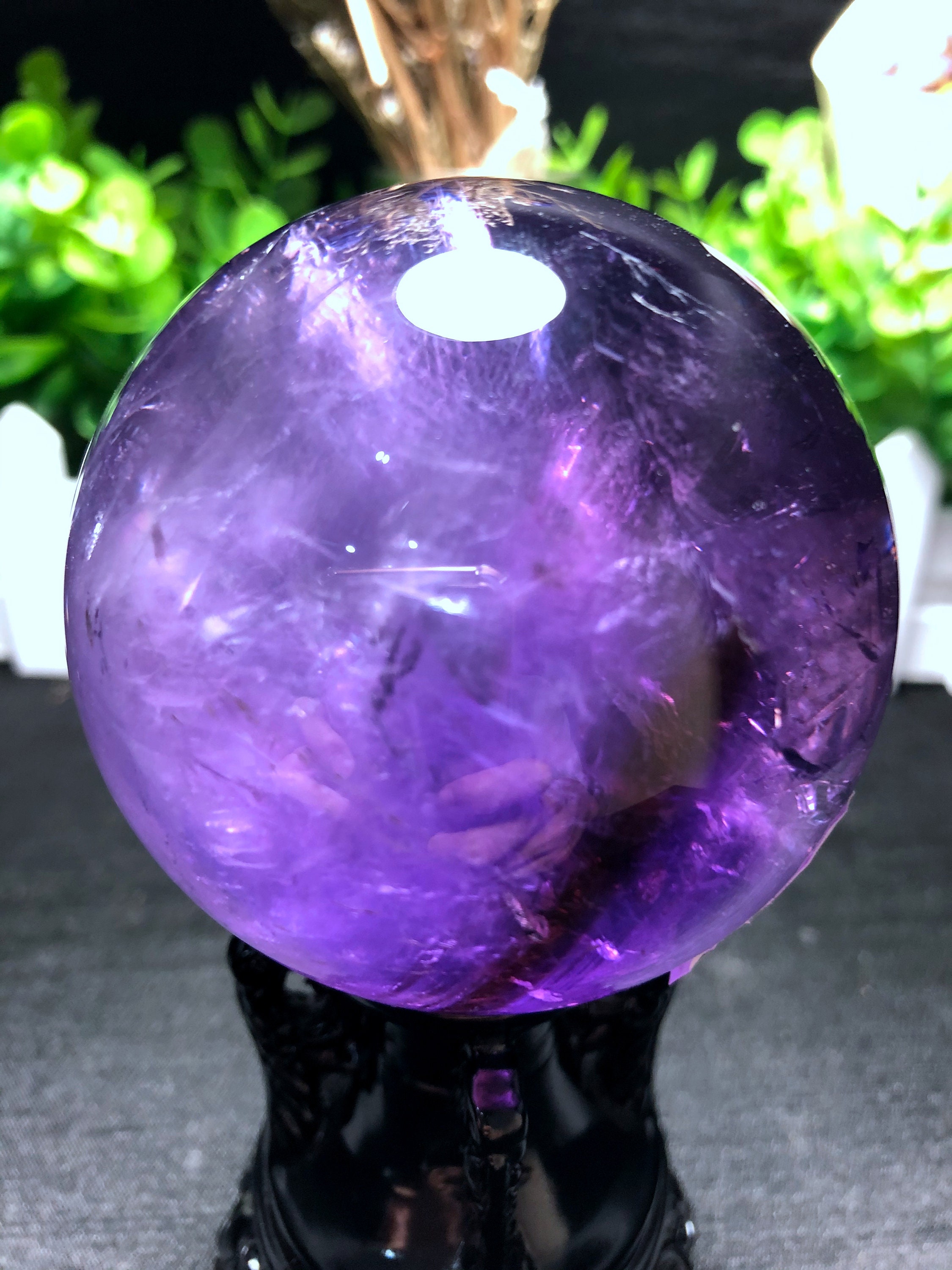 Natural Large Top Clear Amethyst Ball/Crystal sphere/Amethyst | Etsy