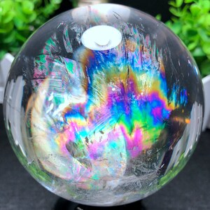 Large Clear Rainbow White Crystal Quartz Sphere/rainbow Crystal Ball ...