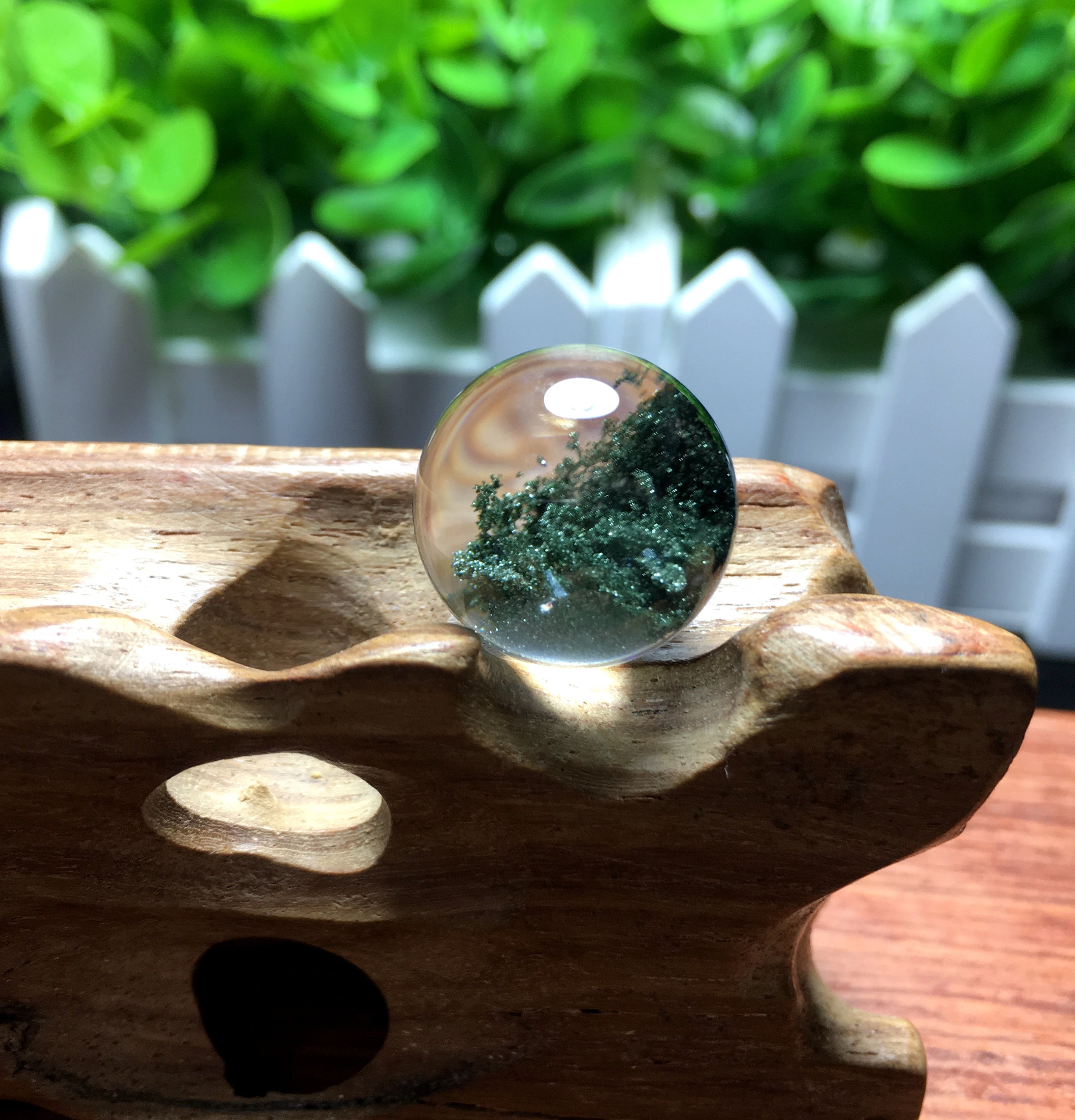 Natural Clear Garden Phantom Sphere/Green Phantom Quartz | Etsy