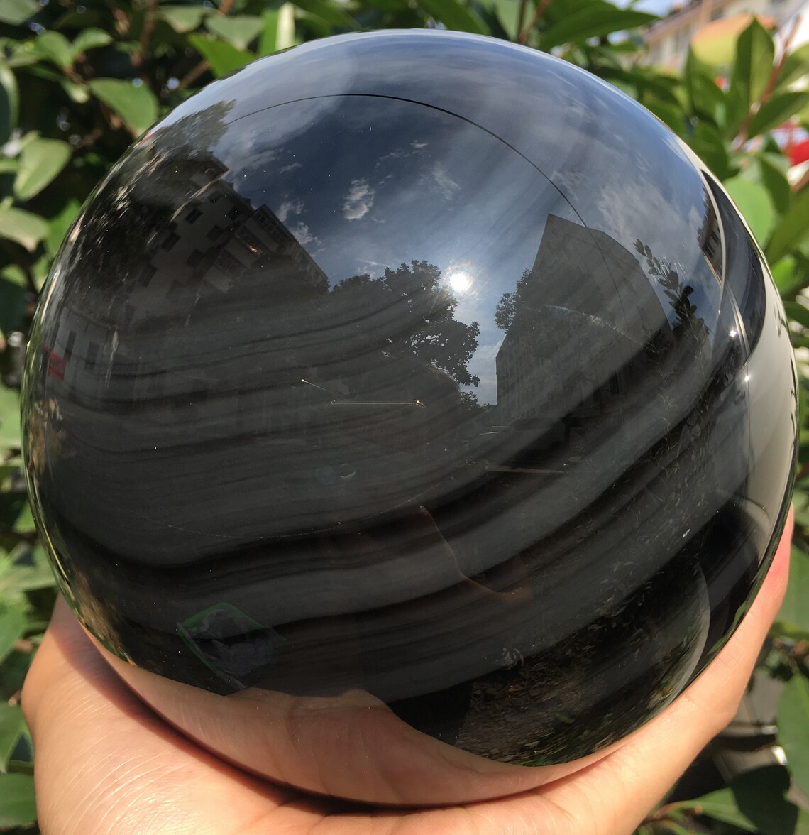 Extra Large Gold Sheen Obsidian Sphere/Natural Black Obsidian | Etsy