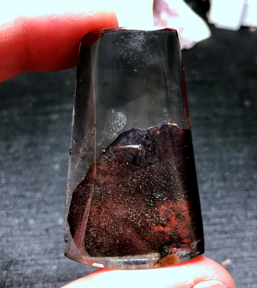 Natural Rare Black Mica Quartz Point/ Multi-inclusions Ladder-shaped ...