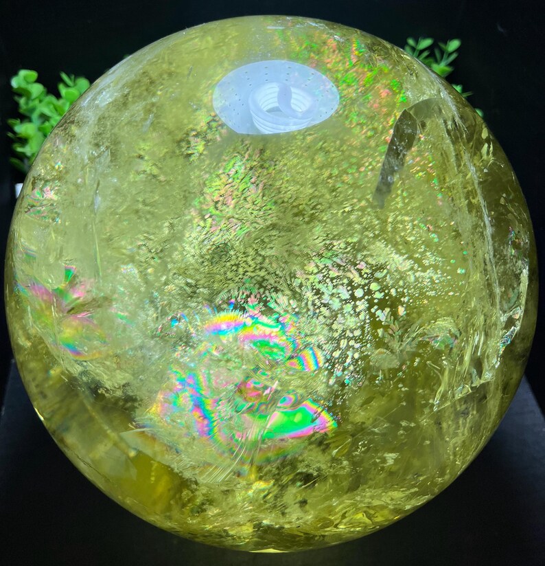 Natural Large Rainbow Citrine Quartz Crystal Sphere/citrine Ball/chakra ...