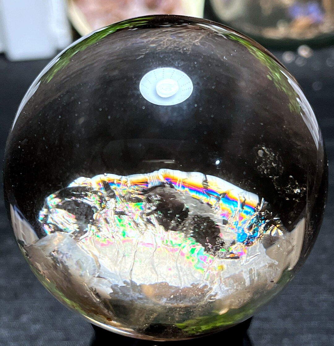 Large Clear Rainbow White Crystal Quartz Sphere/rainbow Crystal Ball ...