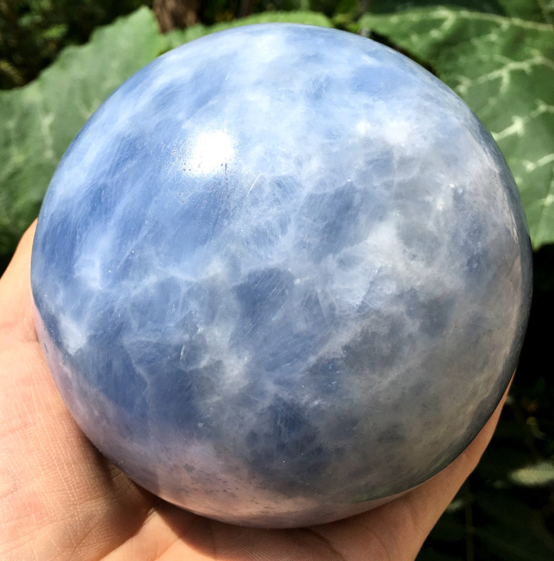 Large Natural Blue Celestite Crystal Quartz Ball / Kyanite Sphere ...