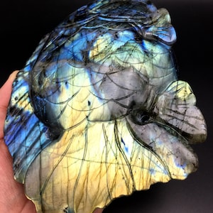 Hand Carved Labradorite Fish /shiny Polished Labradorite /jewelry ...