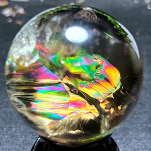Natural Large Rainbow Citrine Quartz Crystal Sphere/citrine Ball/chakra ...