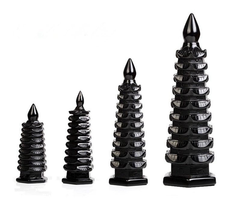 Best Clear Hand Carved Obsidian Polished Tower Shaped/obsidian | Etsy