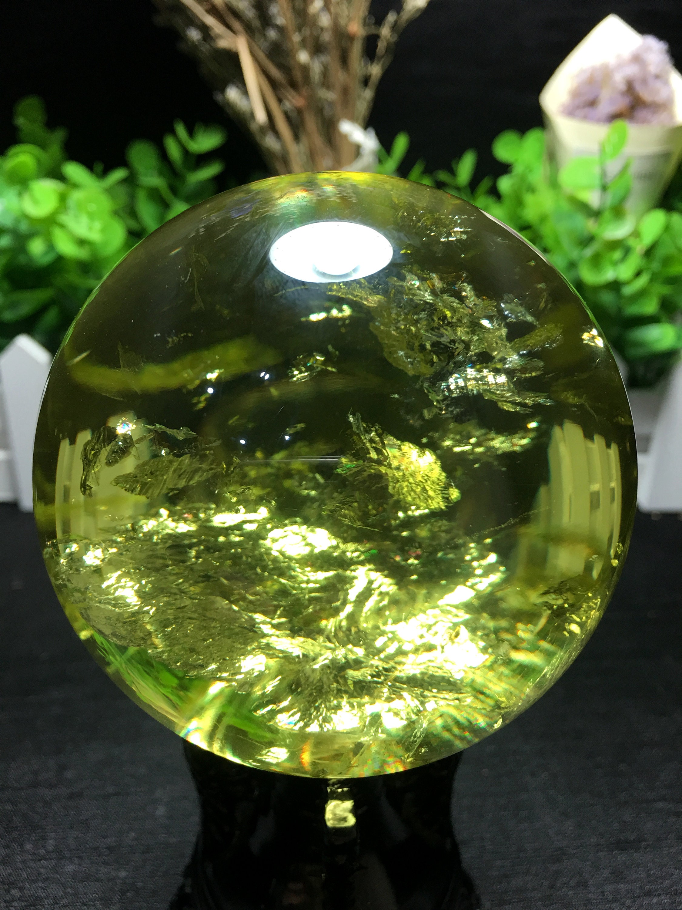 Natural Large Rainbow Citrine Quartz Crystal Sphere/citrine | Etsy