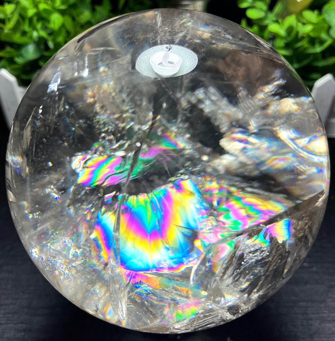 Extra Large Clear Rainbow White Crystal Quartz Sphere/rainbow Crystal ...