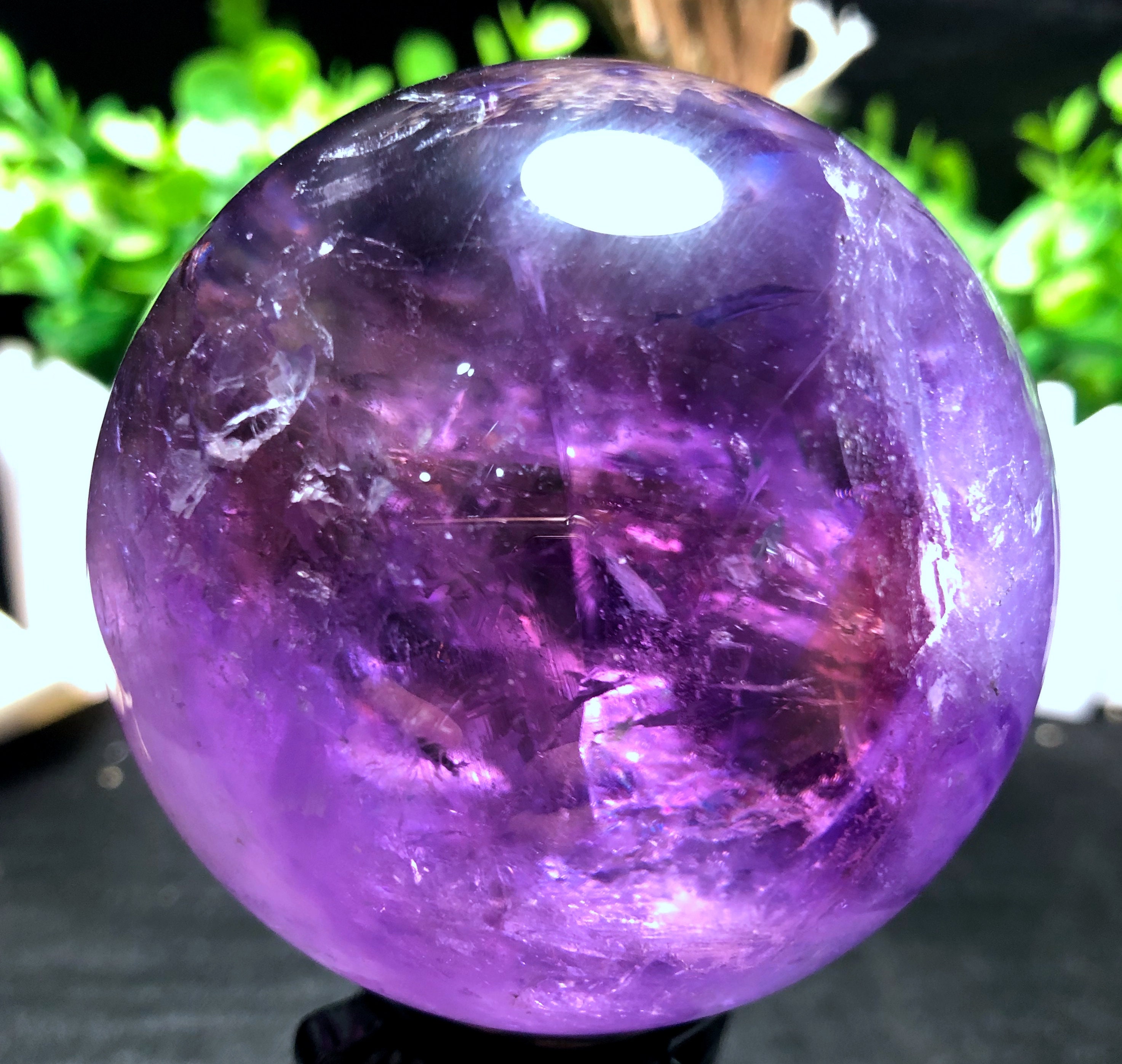 Natural Large Top Clear Amethyst Ball/Crystal sphere/Amethyst | Etsy