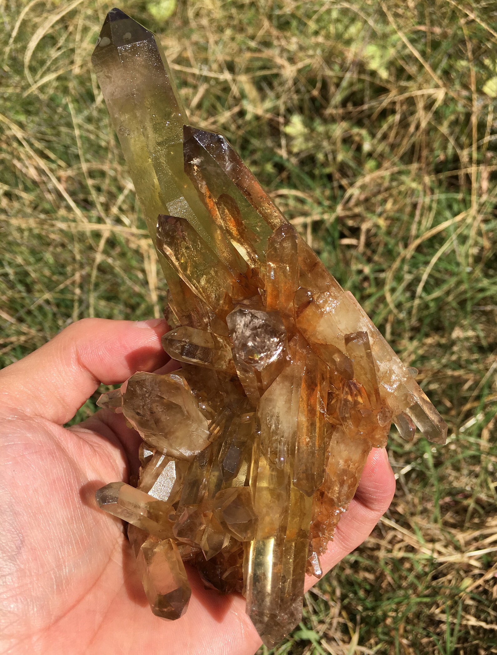 Top Large Raw Yellow Crystal Cluster/black Quartz Cluster/quartz ...