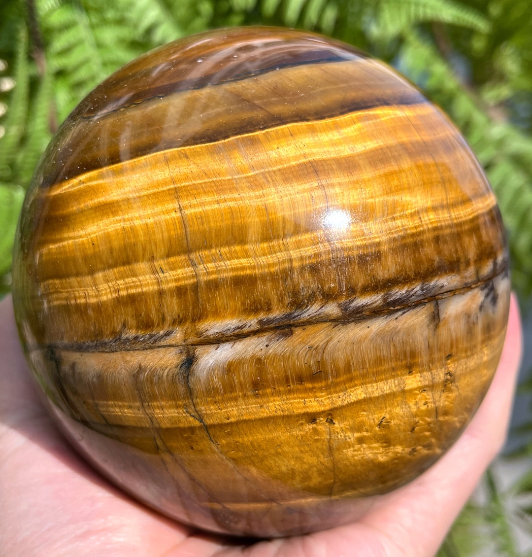 Natural Large Tiger's Eye Sphere /natural Tiger's Eye Ball/tumbled ...