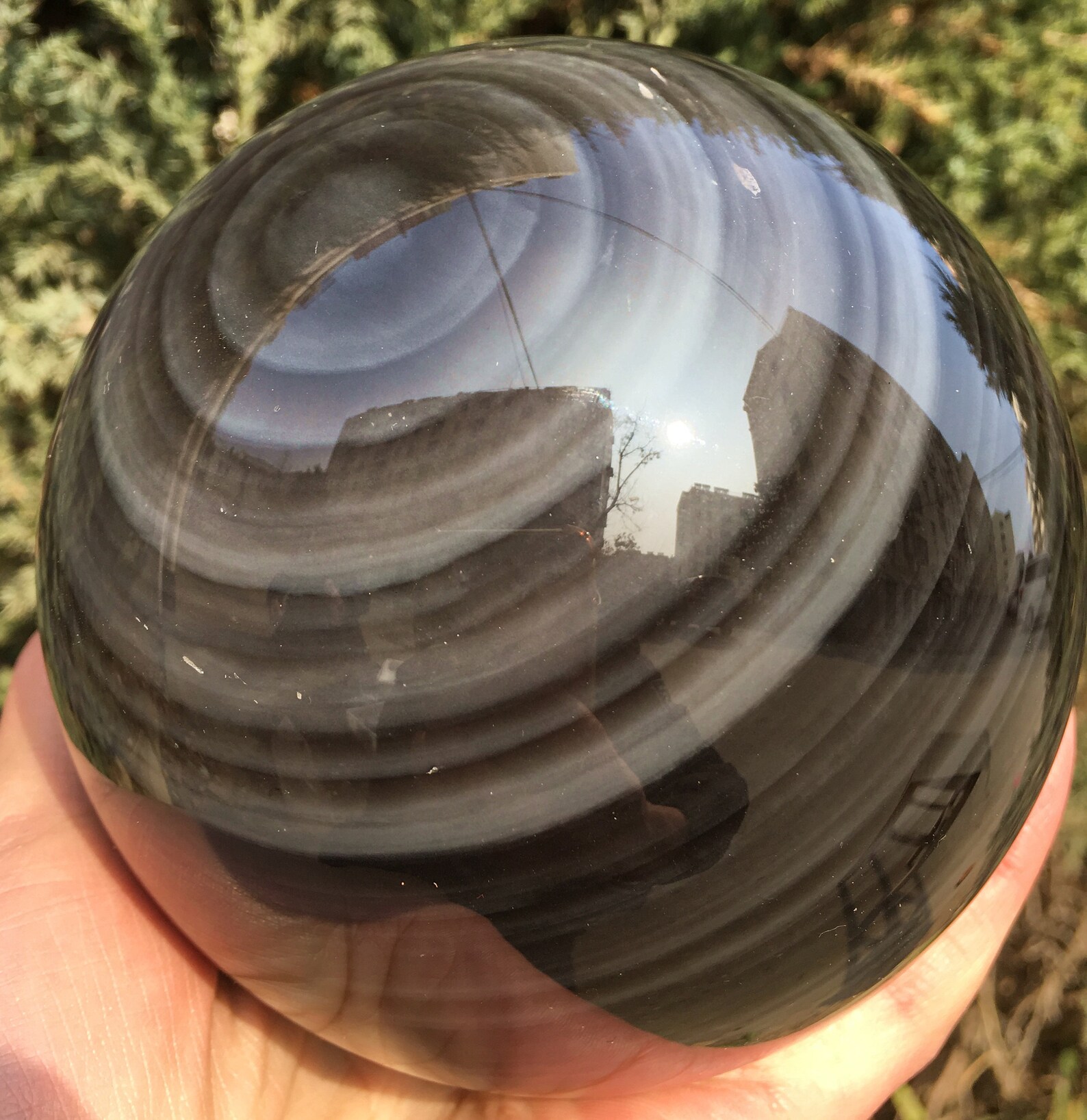 Extra Large Gold Sheen Obsidian Sphere/natural Black Obsidian | Etsy