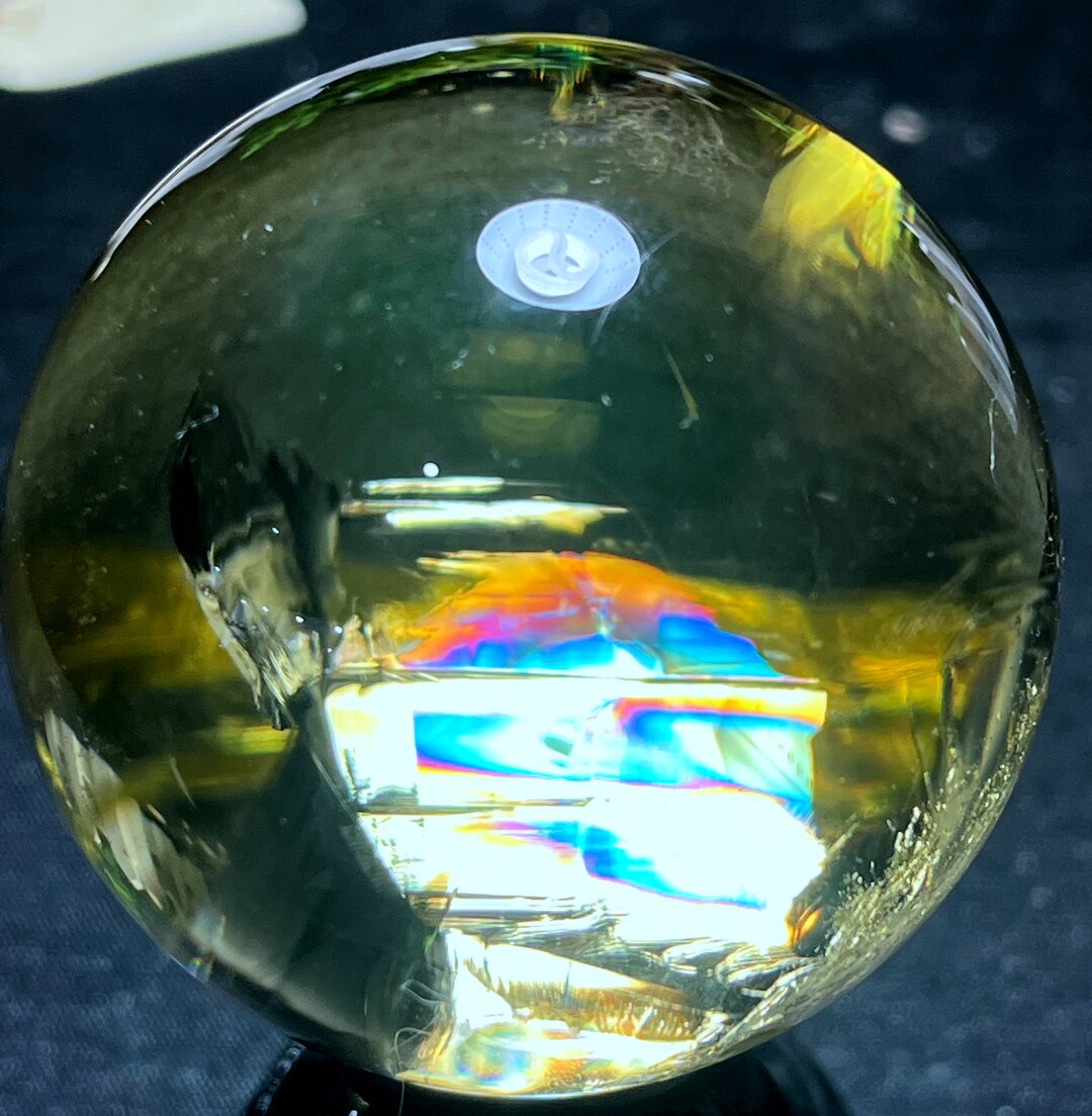 Natural Large Rainbow Citrine Quartz Crystal Sphere/citrine Ball/chakra ...