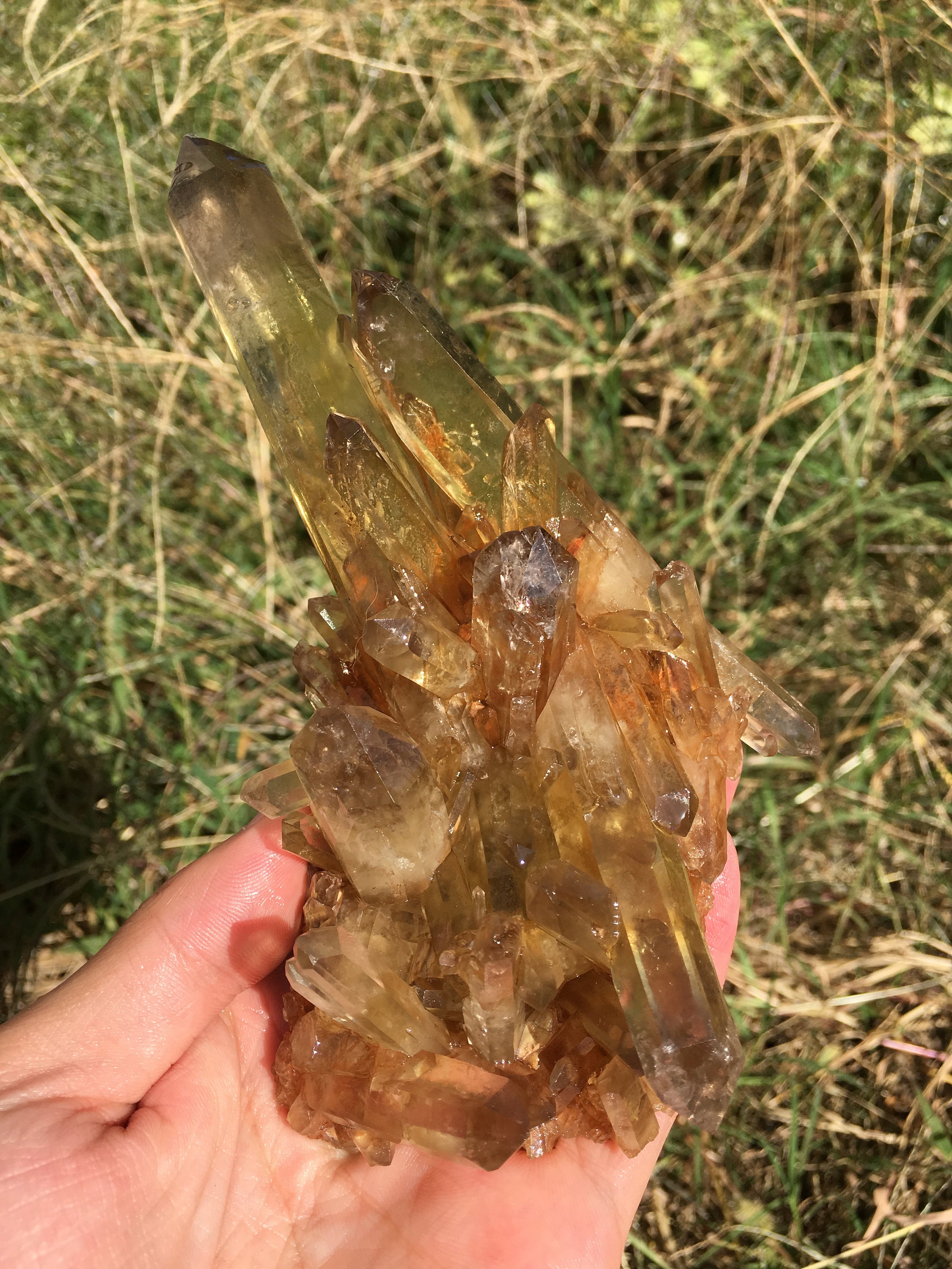 Top Large Raw Yellow Crystal Cluster/black Quartz Cluster/quartz ...