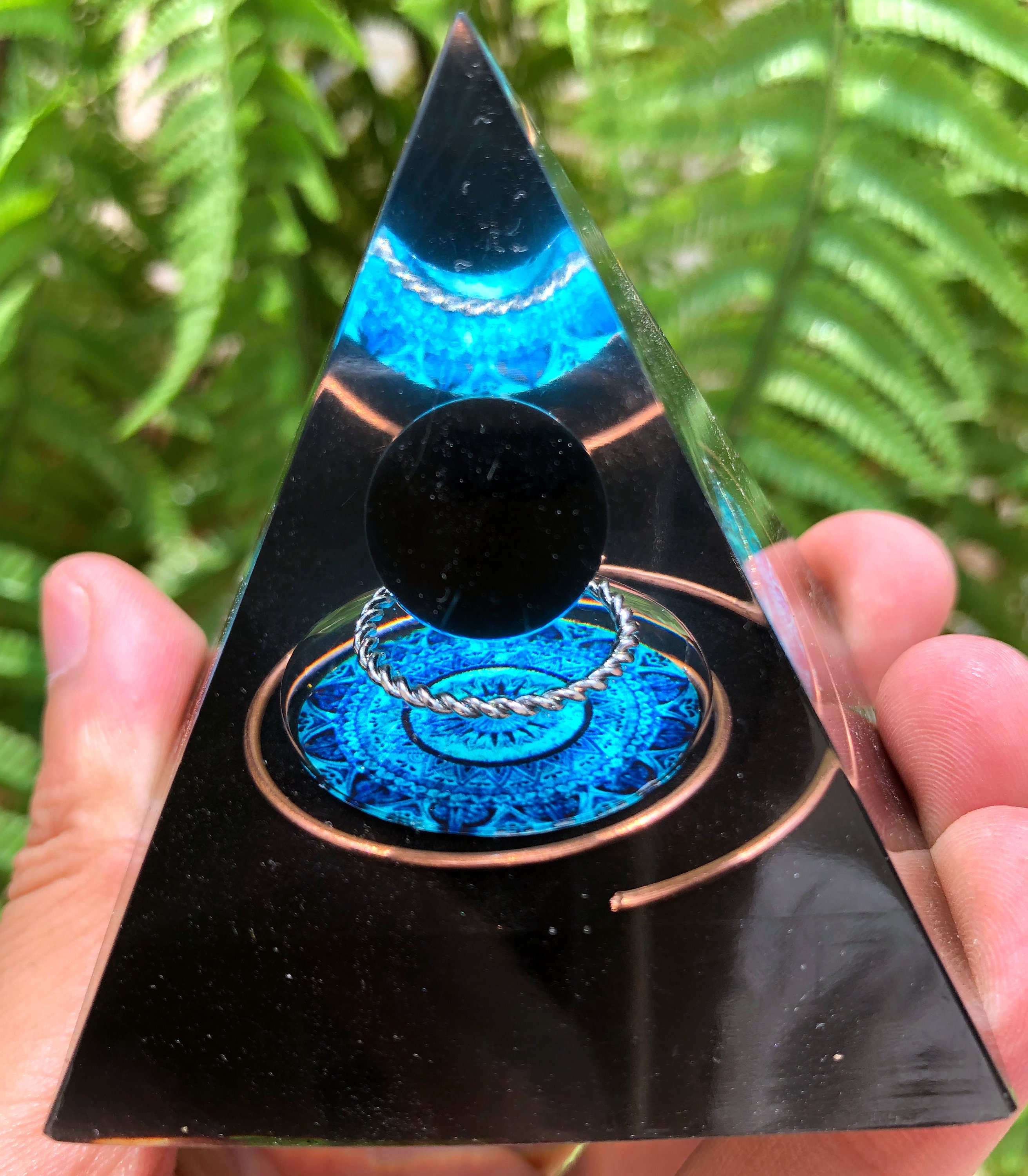 Fantasy magic obsidian Sphere Orgone/Crystal Pyramid | Etsy
