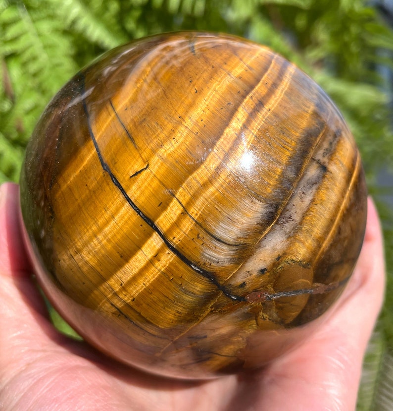 Natural Large Tiger's Eye Sphere /natural Tiger's Eye Ball/tumbled ...