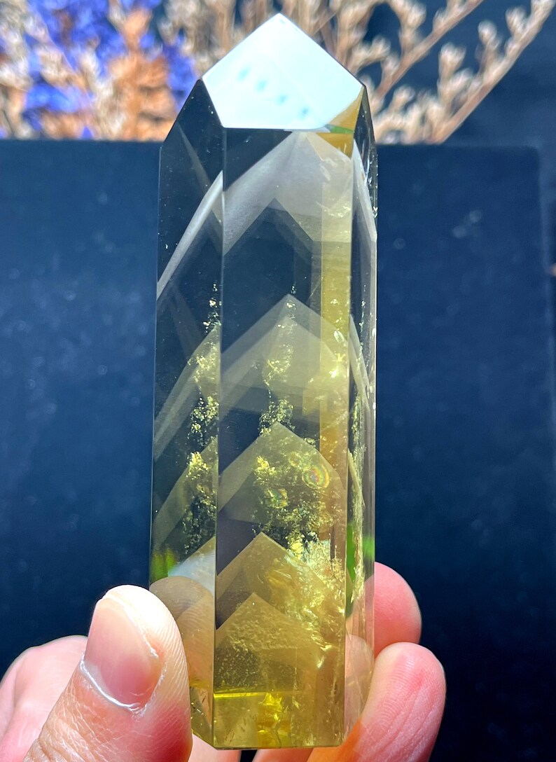 Natural Large Transparent Headed Yellow Citrine Crystal Quartz Point ...