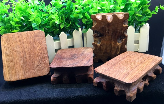 Hand Carved Rectangle Wooden Stand/handmade Wood Base | Etsy