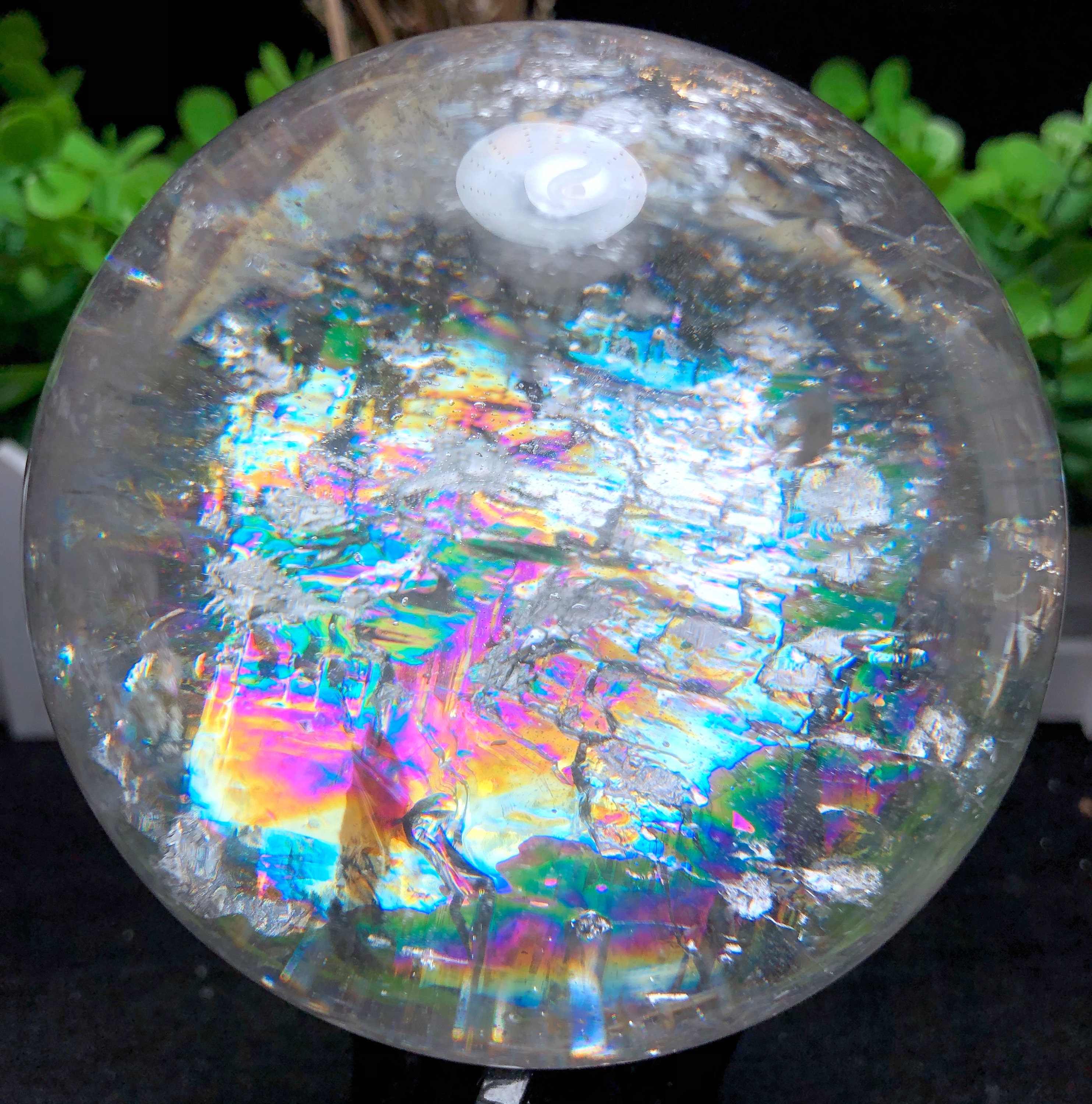 Extra Large Clear Rainbow Smoky Crystal Quartz Sphere/Rainbow | Etsy