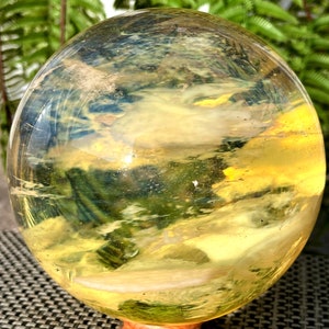 Clear Smelt Yellow Quartz Sphere/clear Smelt Quartz Polished Chunks ...