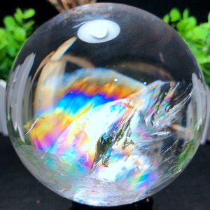 Large Clear Rainbow White Crystal Quartz Sphere/rainbow Crystal Ball ...