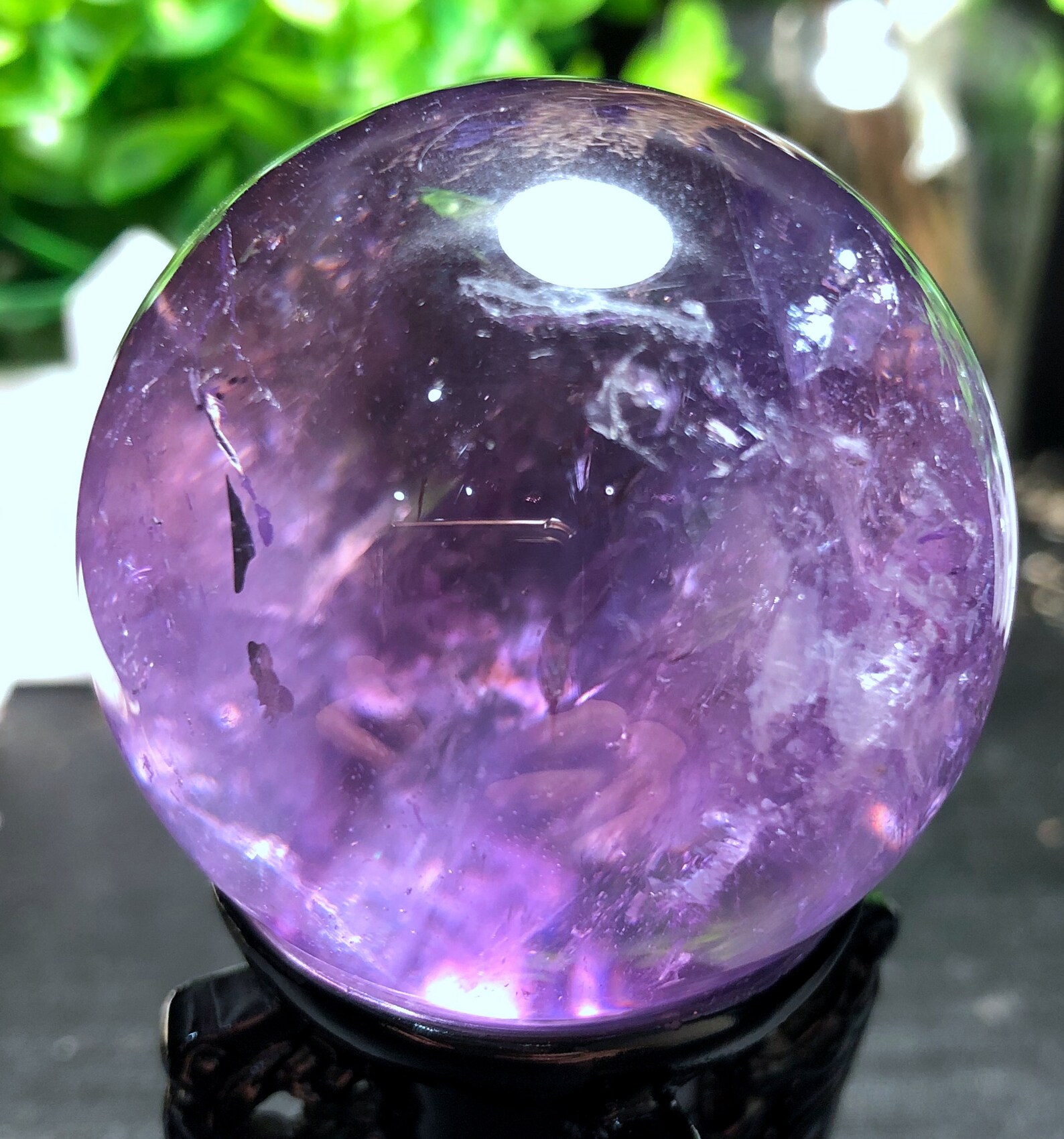 Natural Large Top Clear Amethyst Ball/crystal Sphere/amethyst - Etsy