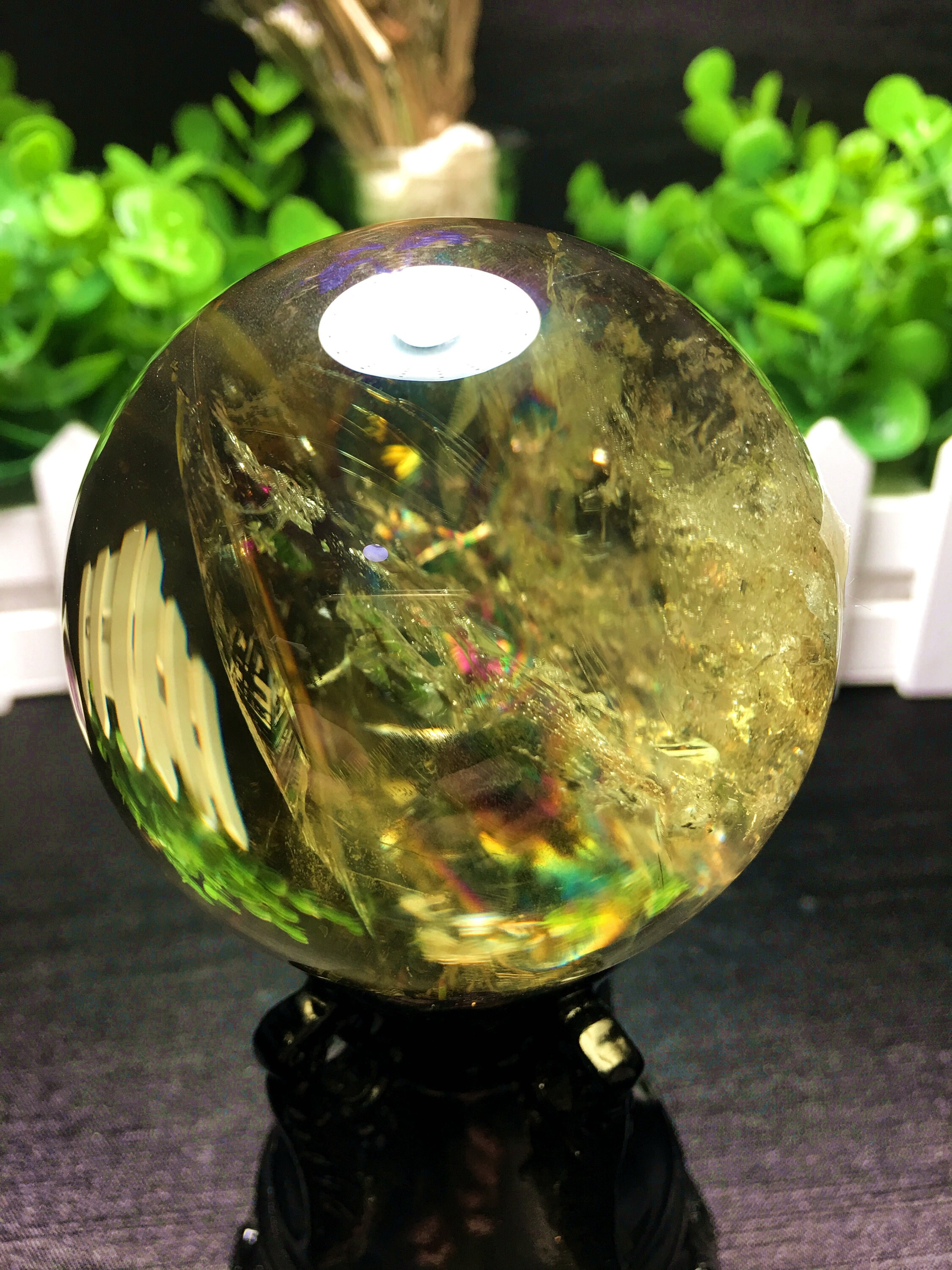 Natural Large Rainbow Citrine Quartz Crystal Sphere/citrine | Etsy