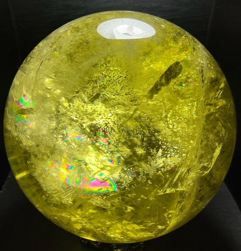 Natural Large Rainbow Citrine Quartz Crystal Sphere/citrine Ball/chakra ...