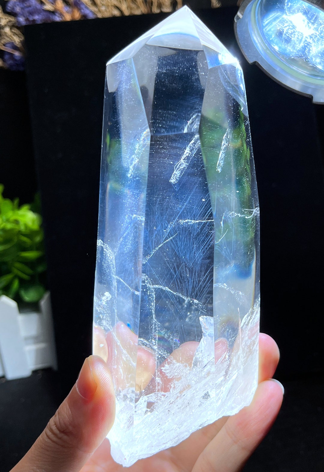 Natural Transparent Headed Water Clear Crystal Quartz "blue Needle ...