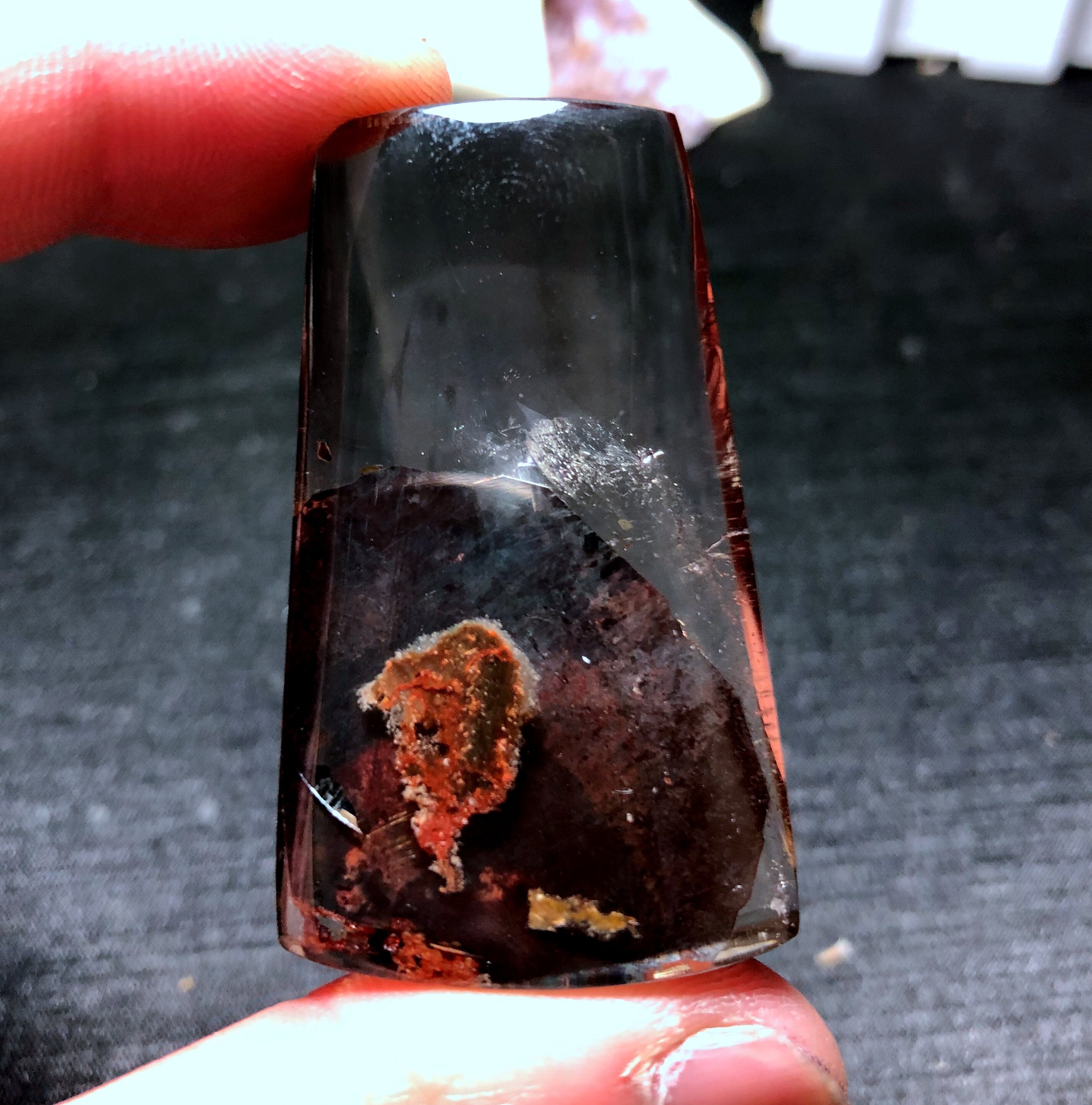 Natural Rare Black Mica Quartz Point/ Multi-inclusions Ladder-shaped ...