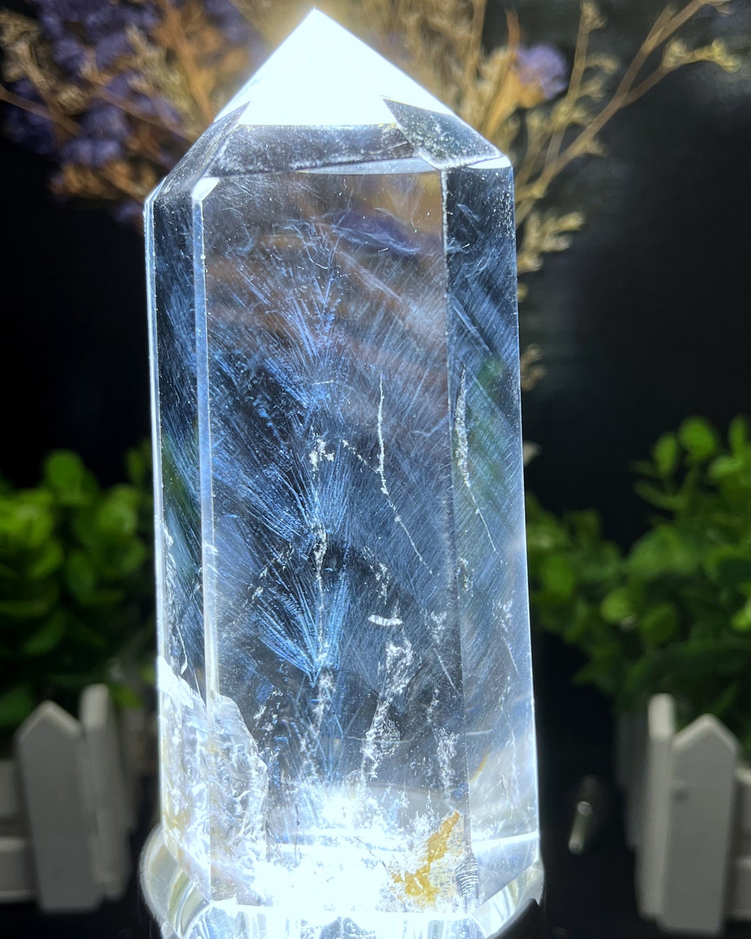 Clear Quartz Crystal Generatorblue Needle/natural Stunning Water Clear ...