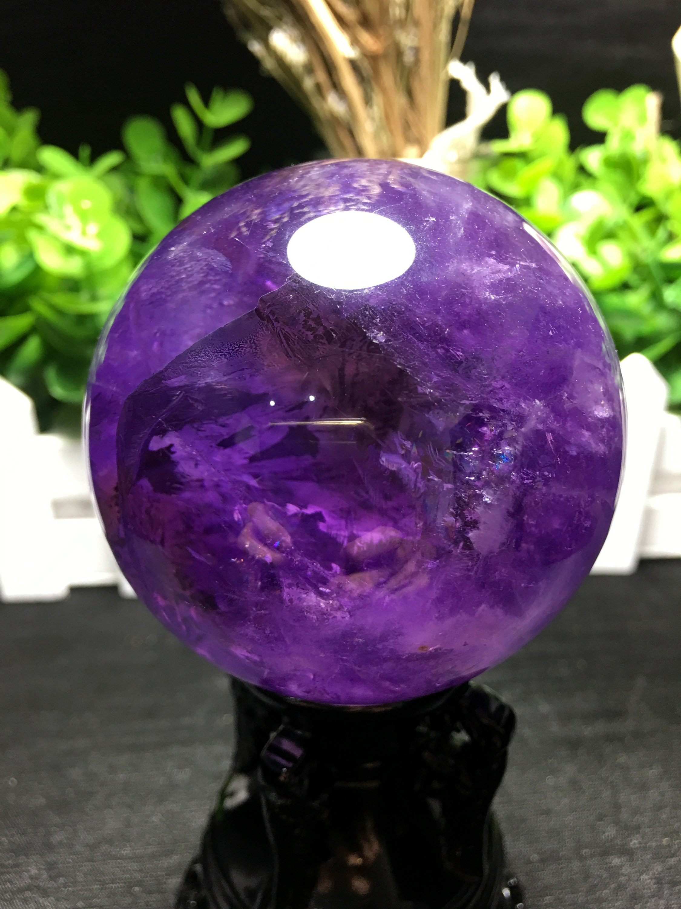 Natural Large Top Clear Amethyst Ball/crystal Sphere/amethyst | Etsy