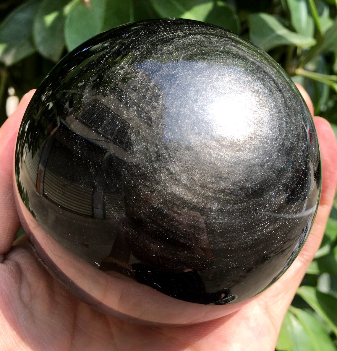 Extra Large Gold Sheen Obsidian Sphere/Natural Black Obsidian | Etsy