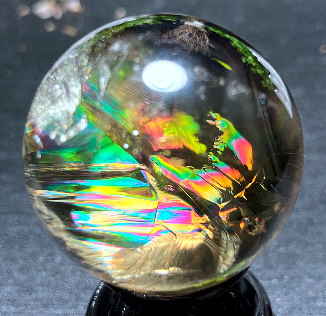 Natural Large Rainbow Citrine Quartz Crystal Sphere/citrine Ball/chakra ...