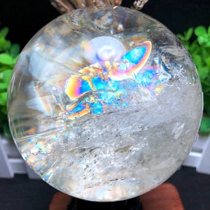 Extra Large Clear Rainbow White Crystal Quartz Sphere/rainbow Crystal ...
