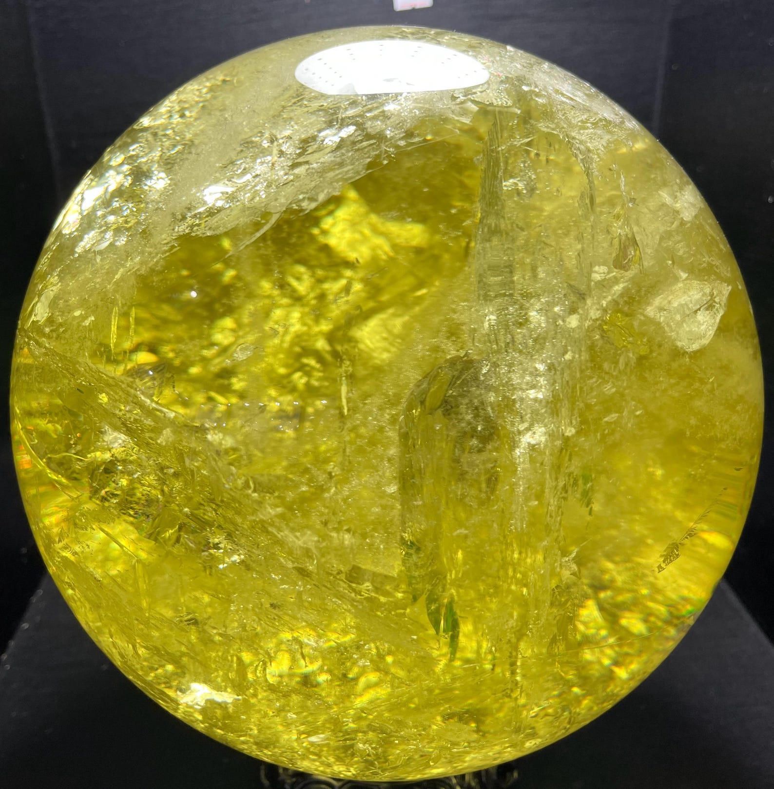Natural Large Rainbow Citrine Quartz Crystal Sphere/citrine Ball/chakra ...
