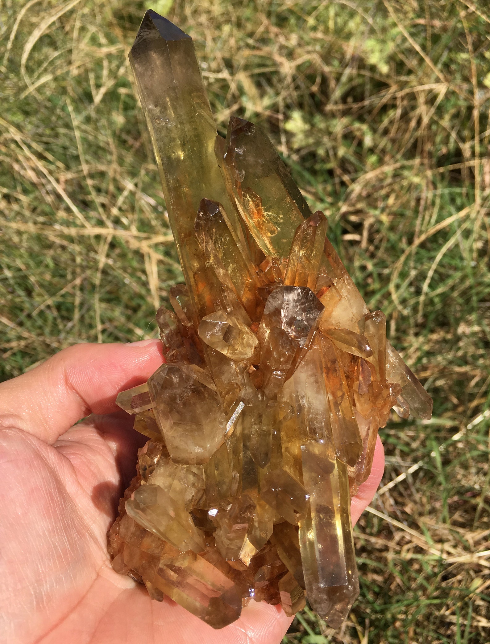Top Large Raw Yellow Crystal Cluster/black Quartz Cluster/quartz ...