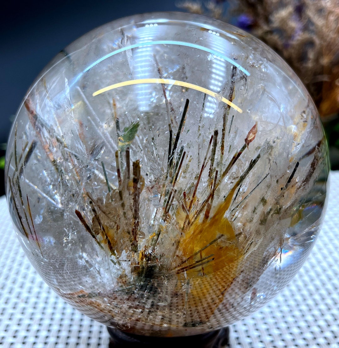 Natural Rare Transparent Black+brown Tourmaline Rutilated Crystal ...